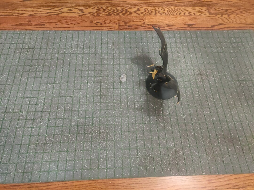 Premium Grid Battle Mat Stone Dungeon Floor 48 X 24 Acrylic Painted and ...