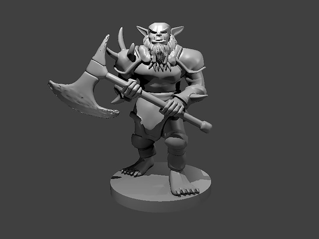 Bugbear With Axe Miniature 3D Printed Tough Resin, Primed to Order - Etsy