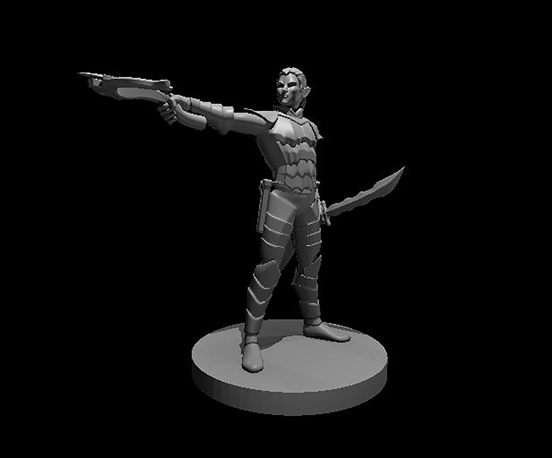 Drow Elf With Crossbow and Scimitar 3D Printed to Order, Free Shipping ...