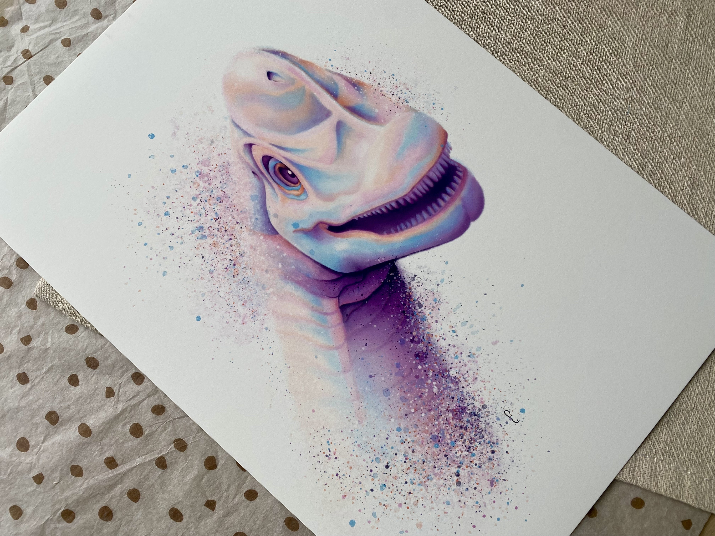 Pink Brachiosaurus Art Print, Dinosaur Paleo Watercolour Art Prints ...