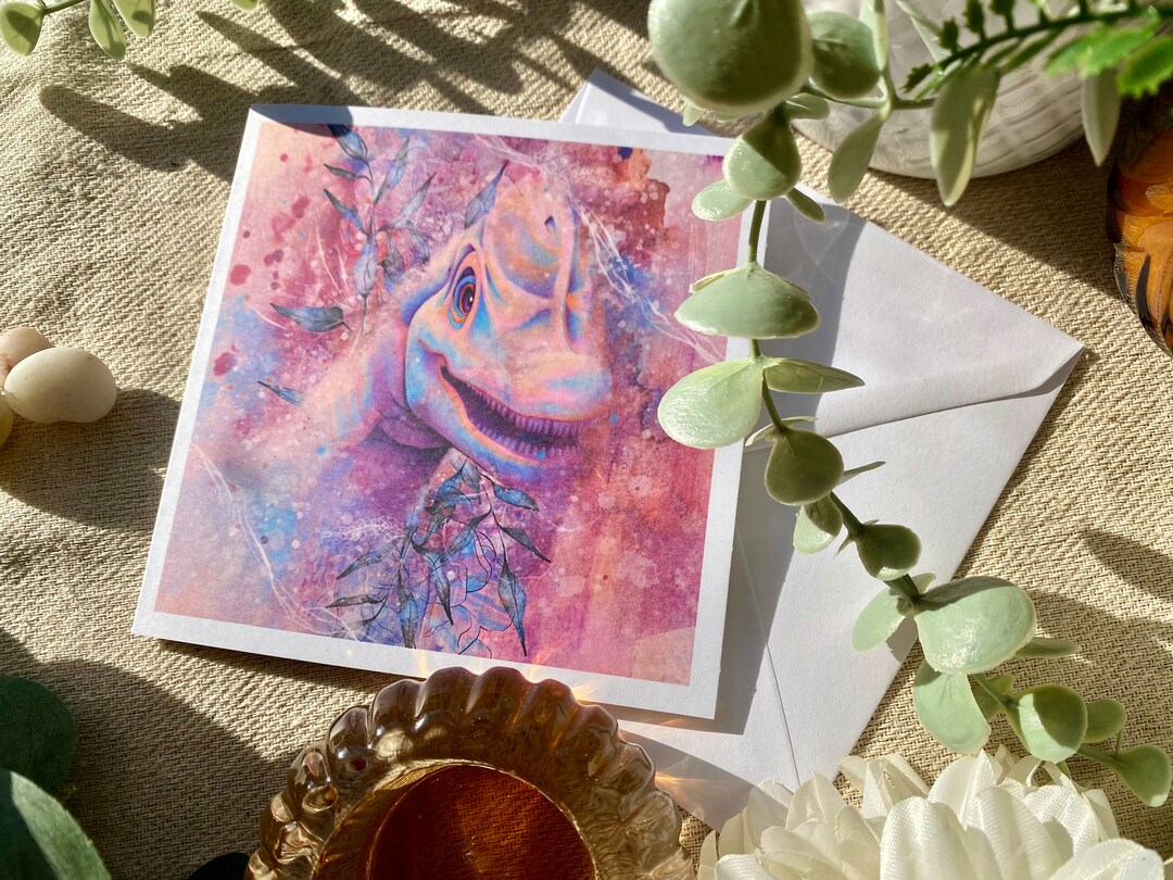 Prehistoric Petals Brachiosaurus Greetings Card, Dinosaur Birthday Card ...