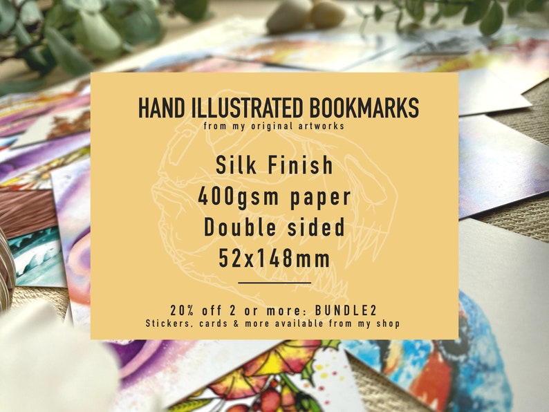 Velociraptor & Pterodactyl Dinosaur Bookmark, Colourful Blue Design ...