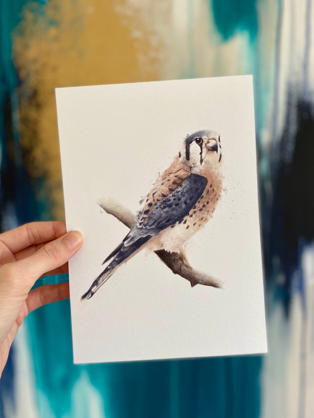 Postcard A5 Art Mini Print American Kestrel Bird Wall Art Postcard to ...