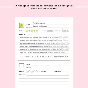 Book Review Printable Instant Download A5, A4 PDF Digital Download ...