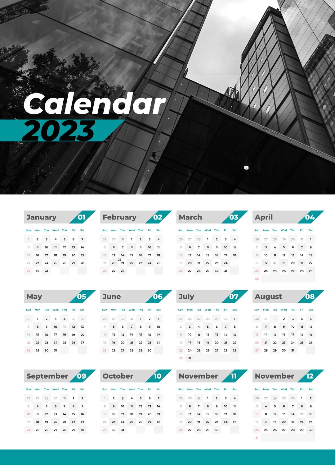 4 CALENDARS. 2 of 2023 and 2 of 2022-PRINTABLE - Etsy