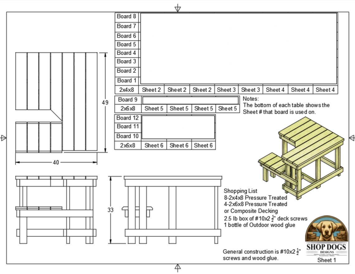 One Person Large Shooting Bench Plans - DIY Blueprints - Etsy