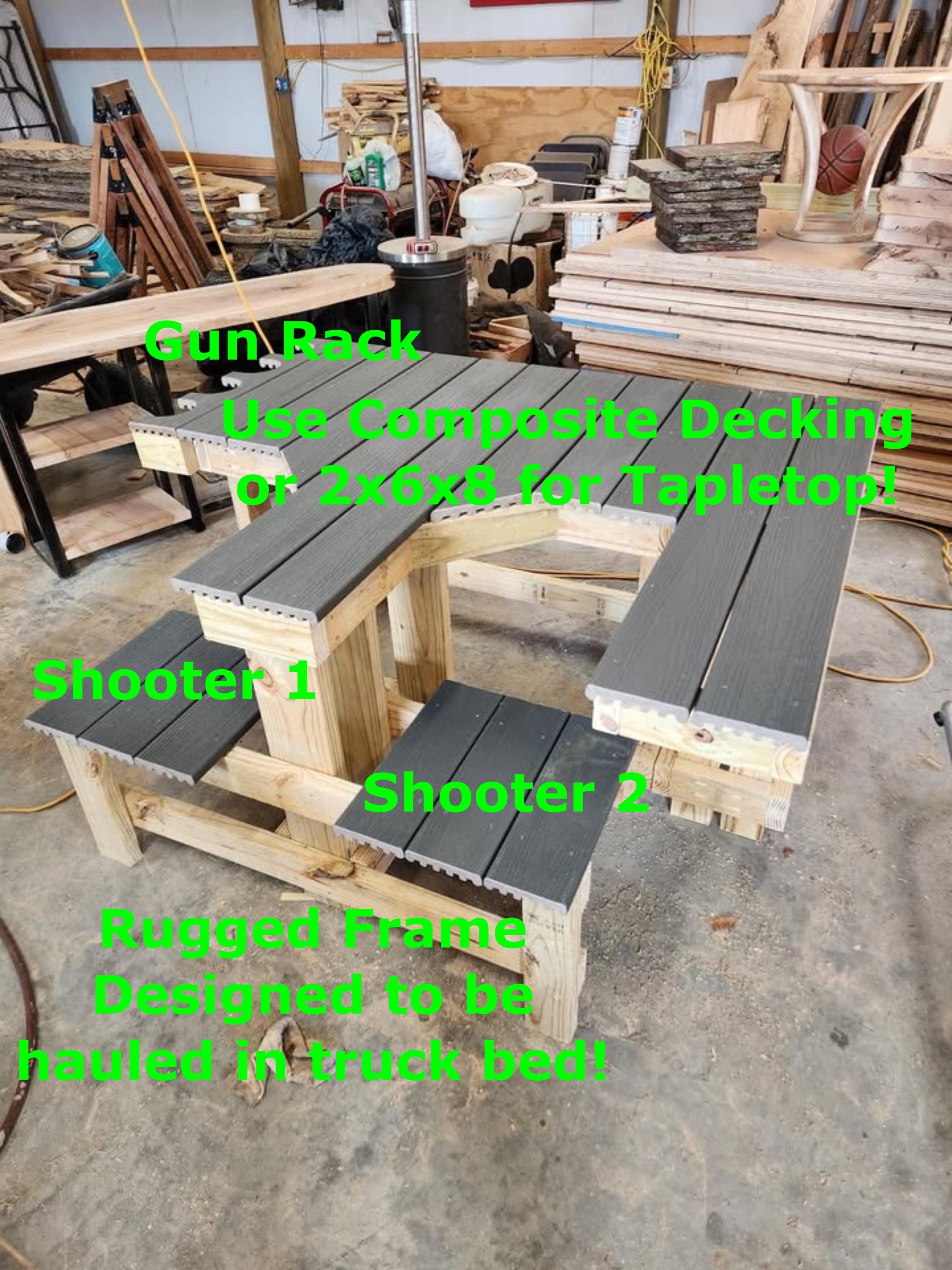 Dual Shooting Bench With Gun Rack DIY Digital Plans - Etsy