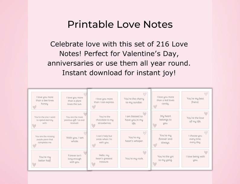 Printable Love Notes - Etsy