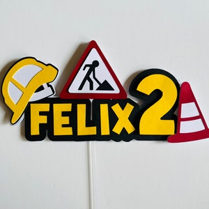Construction Cake Topper | Builder | Personalised With Name - Etsy