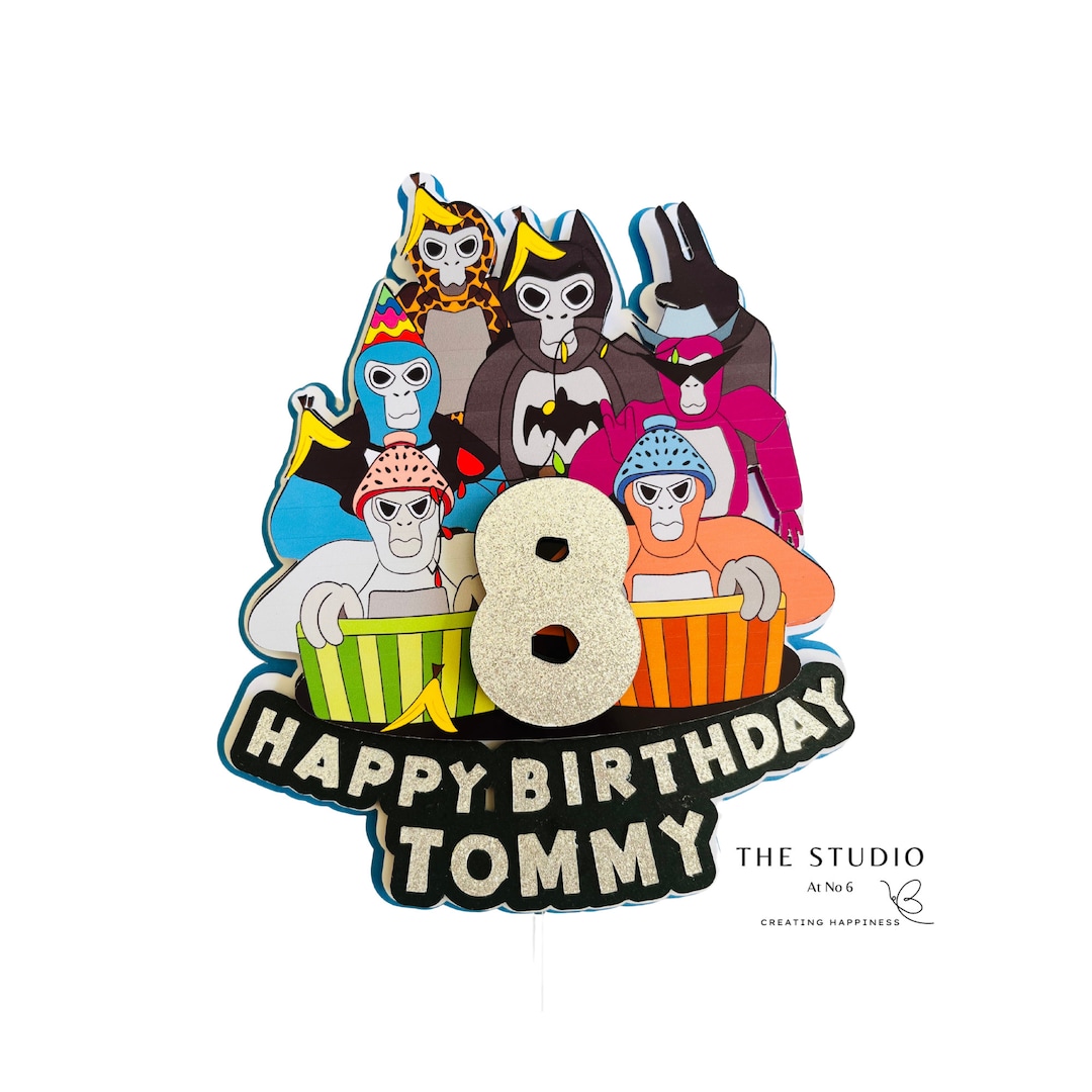 Gorilla Tag Gamer Cake Topper | Custom Cake Topper | Birthday Cake ...