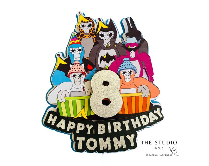 Custom Gorilla Tag Game Cake Topper, Gorilla Tag Cake 3d Topper, Monkey ...