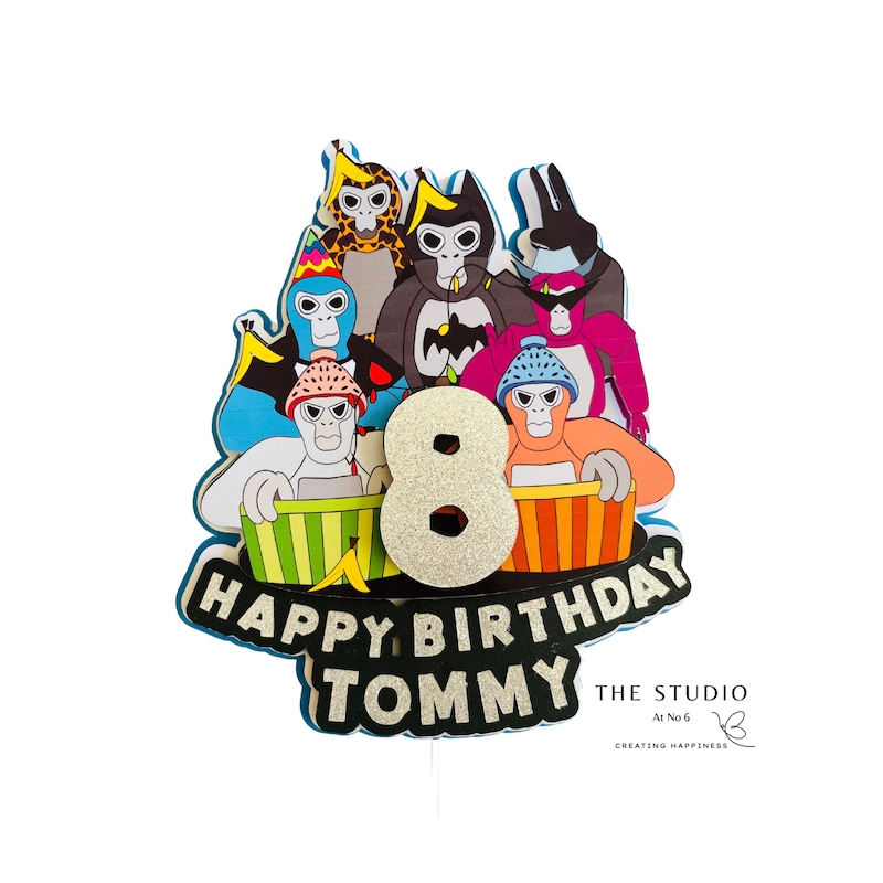 Gorilla Tag Birthday Cake Topper - Etsy