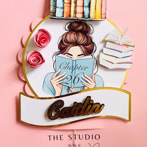 Book Lover Cake Topper | Reader, Custom Name, Birthday, Women's Cake ...