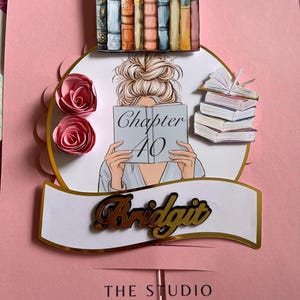 Book Lover Cake Topper | Reader, Custom Name, Birthday, Women's Cake ...