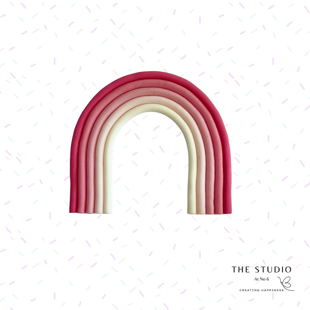 Pink Rainbow Cake Topper | Edible Cake Topper | Fondant Cake Topper ...