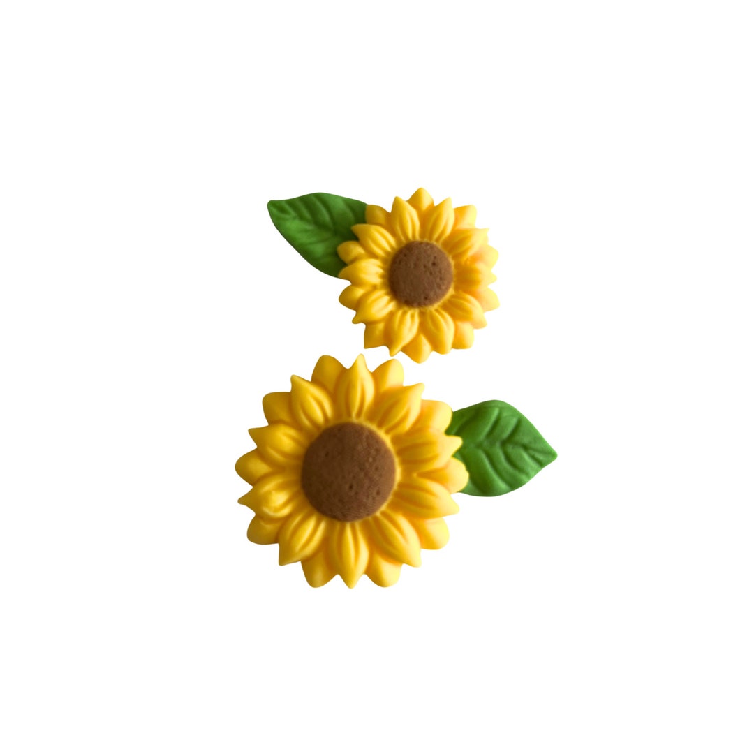 Sunflower Cake Topper | Edible Cupcake Toppers | Fondant Cake Topper ...