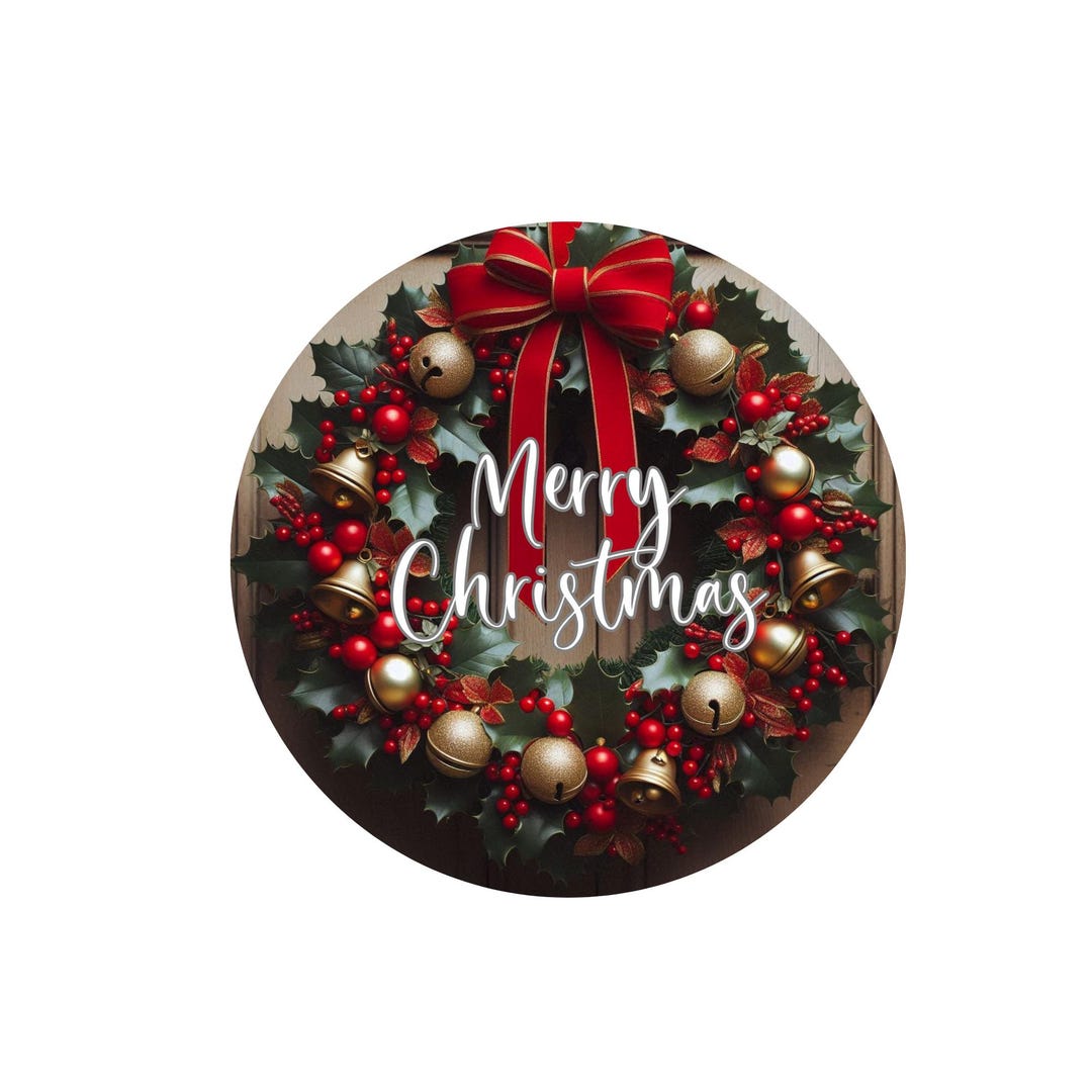 Christmas Wreath Edible Image Cake Topper | Merry Christmas ...