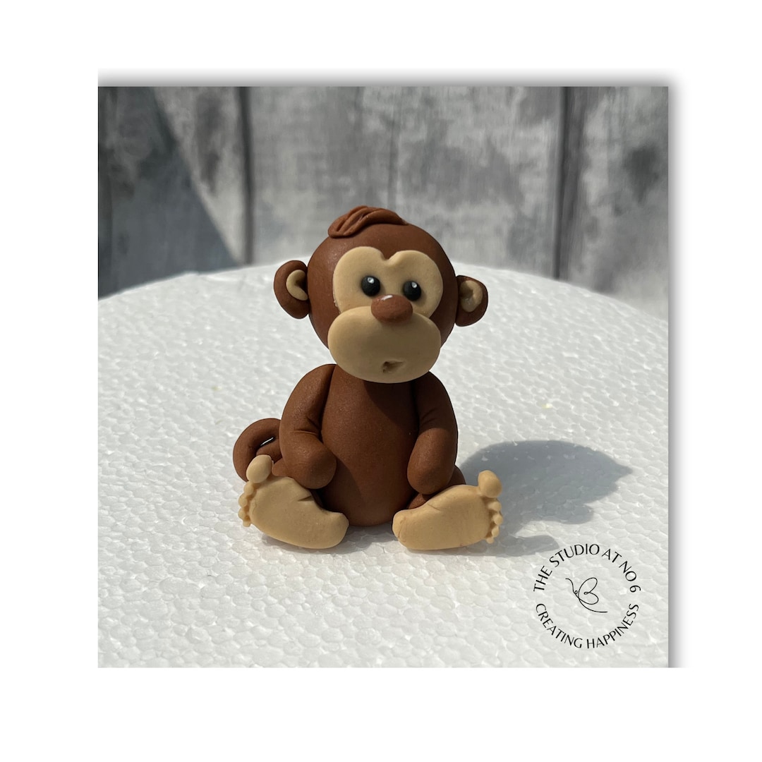 Monkey Cake Topper | Jungle | Edible Cake Topper | Safari Fondant Cake ...