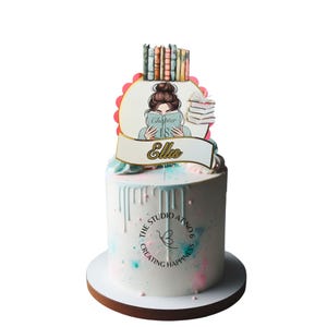 Book Lover Cake Topper | Reader, Custom Name, Birthday, Women's Cake ...