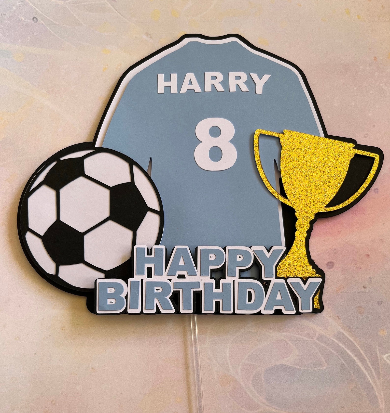 Football Shirt Cake Topper | Football Supporter, Custom Name, Birthday ...