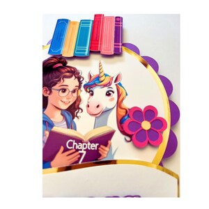 Book Lover Cake Topper | Reader, Custom Name, Birthday, Girl's Cake ...