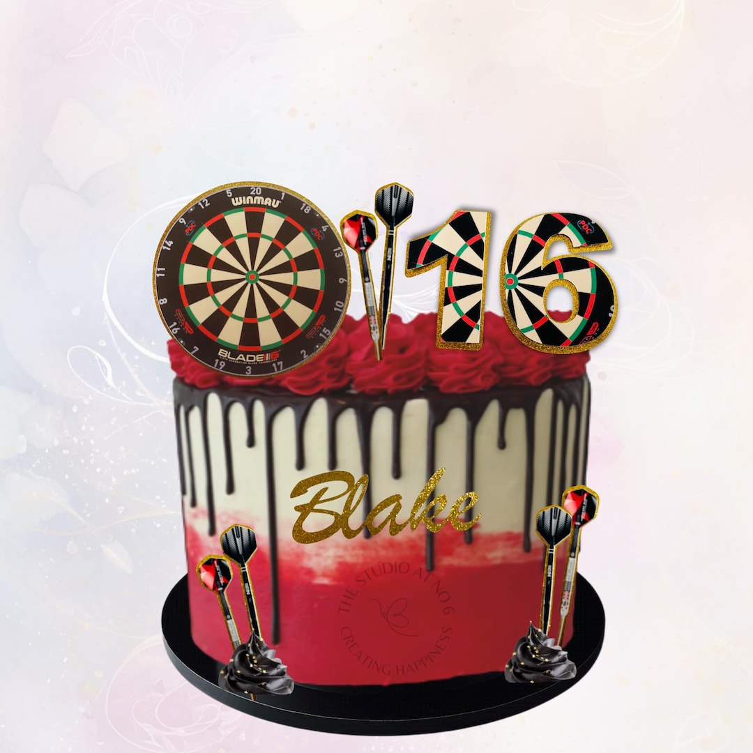Darts Cake Topper | Custom Cake Topper | Birthday Cake Topper ...