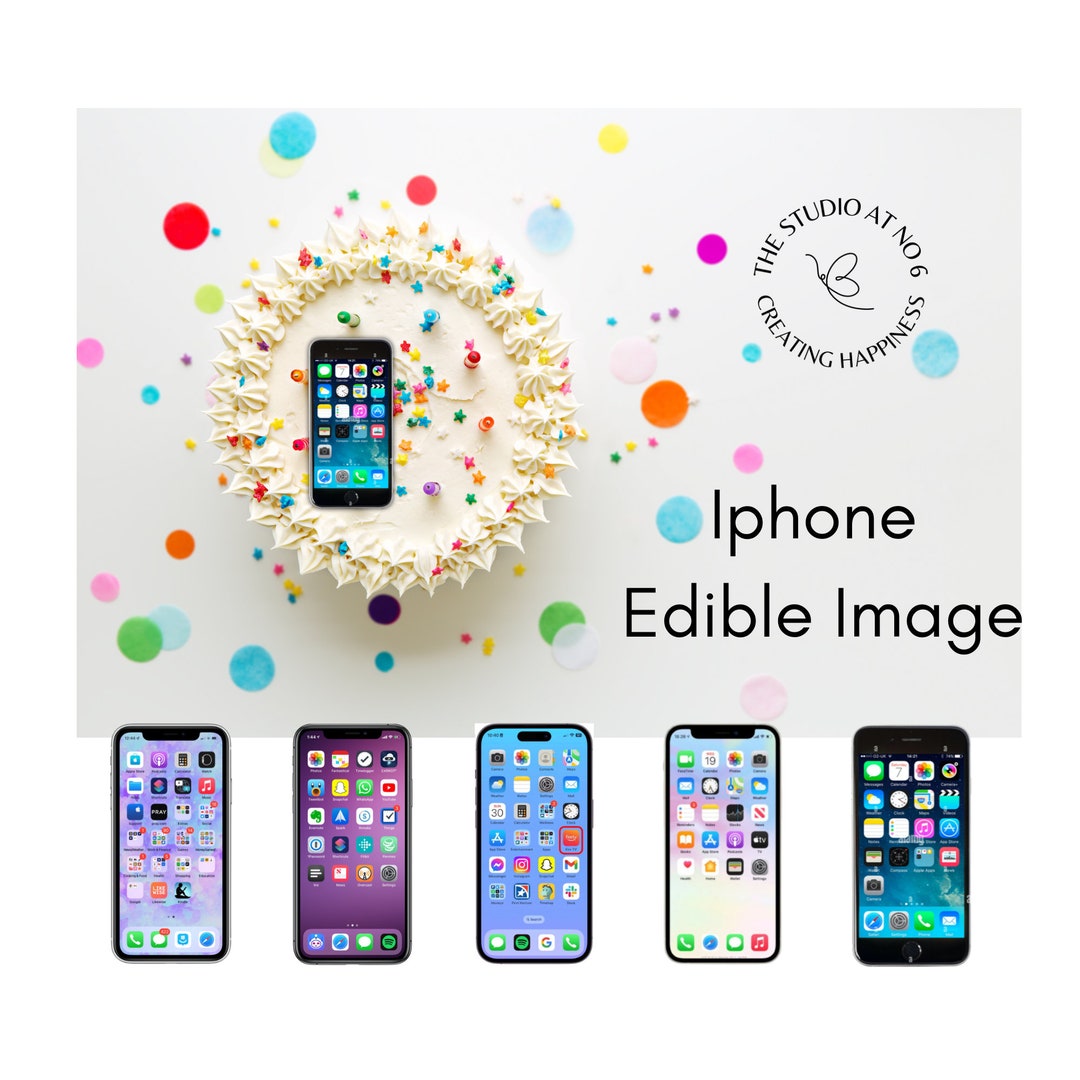 IPhone Edible Image Cake Topper | Photo Custom Cake Topper ...