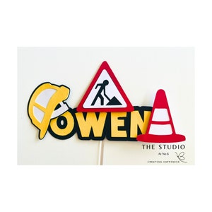 Construction Cake Topper | Builder | Personalised With Name - Etsy