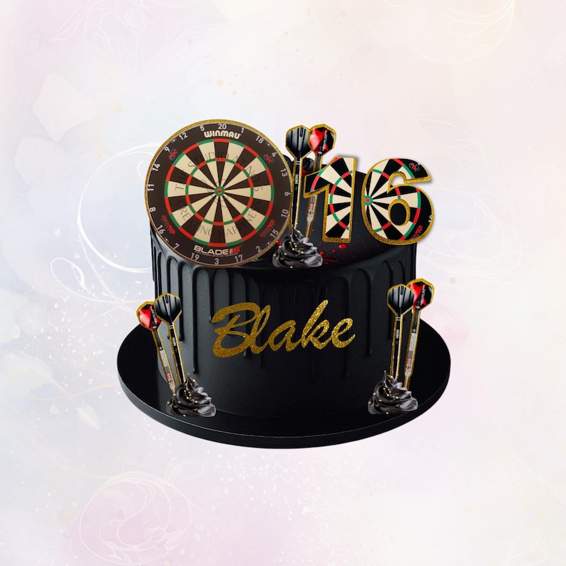 Darts Cake Topper | Custom Cake Topper | Birthday Cake Topper ...