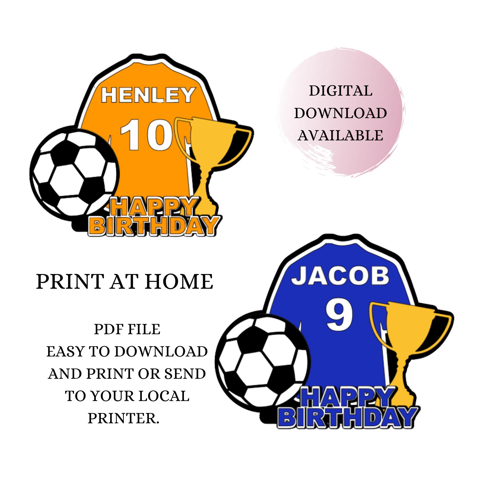Football Shirt Cake Topper | Football Supporter, Custom Name, Birthday ...