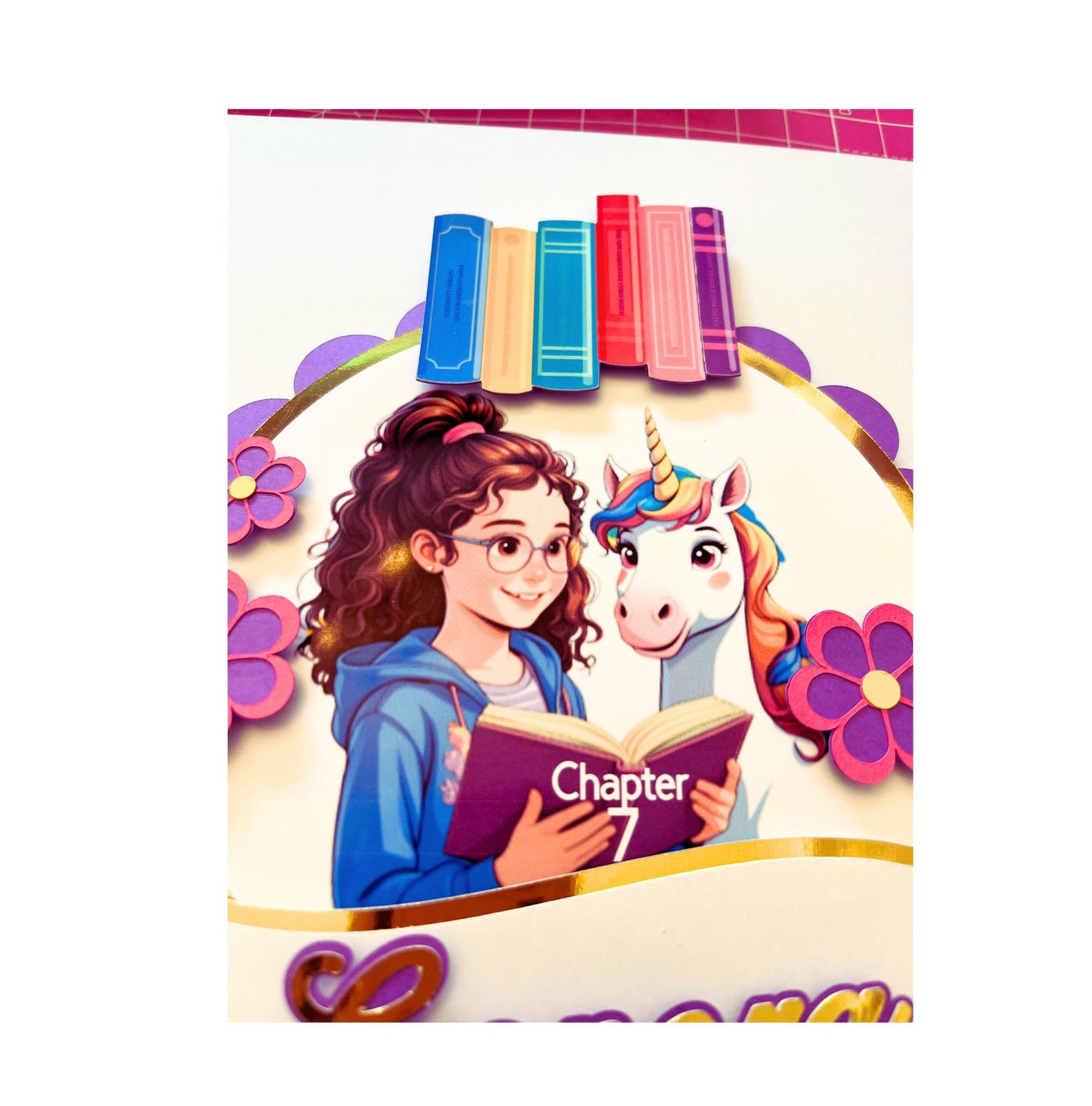 Book Lover Cake Topper | Reader, Custom Name, Birthday, Girl's Cake ...