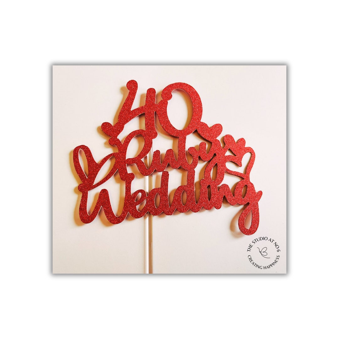 Ruby Wedding Cake Topper | Wedding Cake Topper | Wedding Anniversary ...