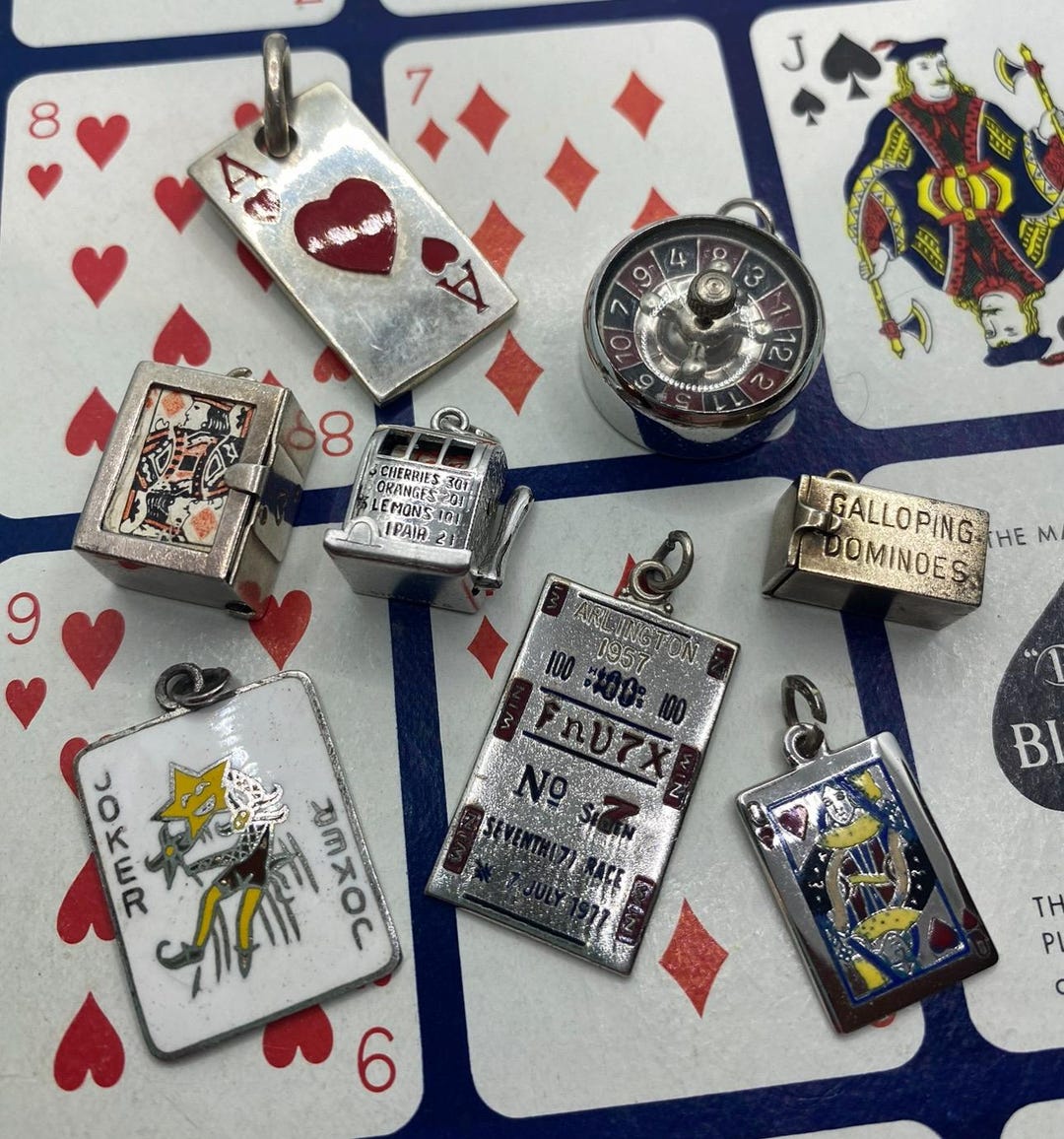 Sterling Gambling, Casino, Vegas Charms - Etsy