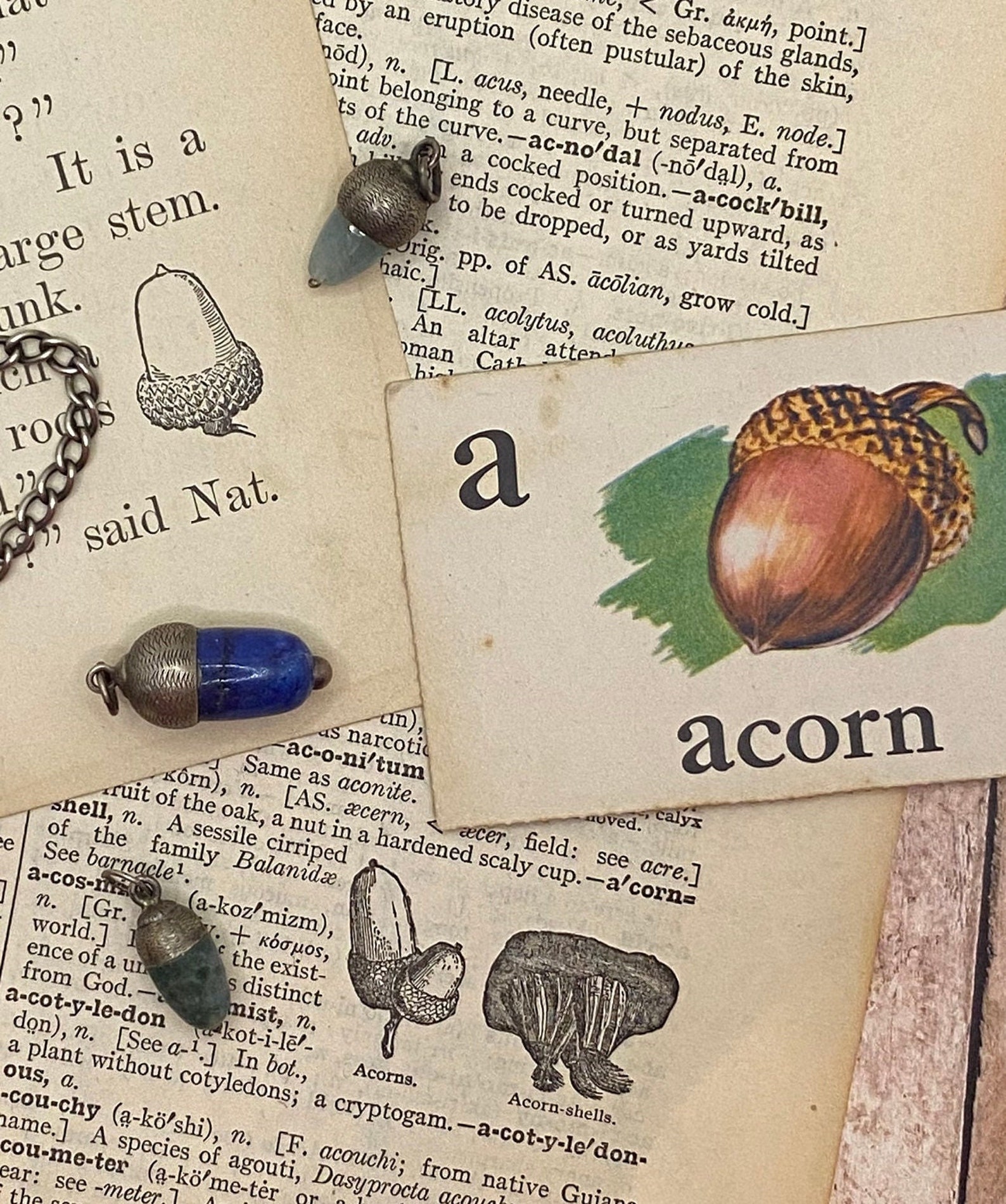 Silver Agate Lucky Acorn Charms - Etsy