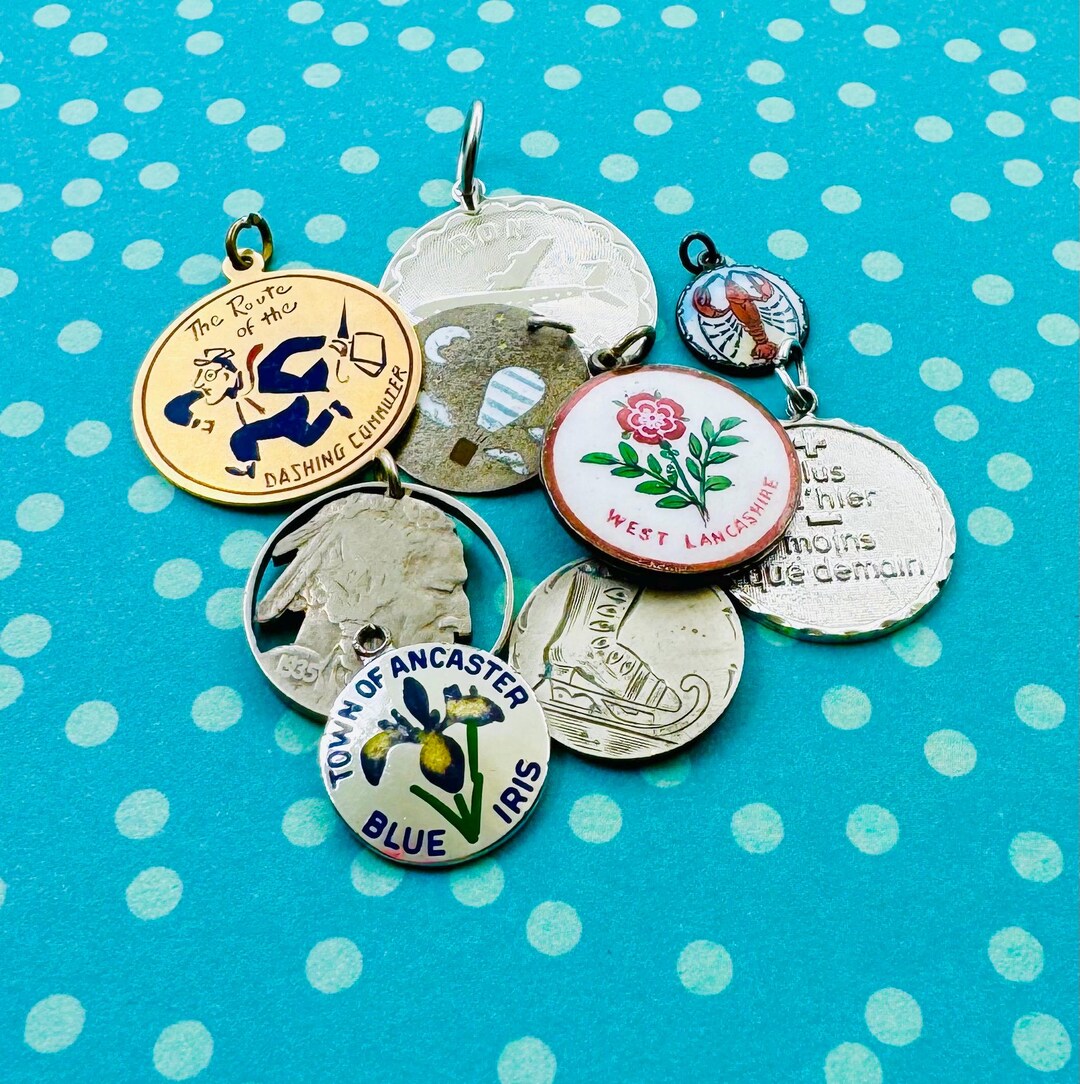 Vintage Disc Charms and Love Tokens - Etsy