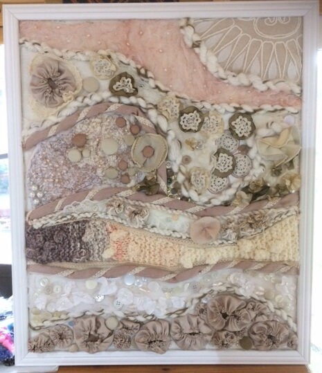 Very Feminine Mixed Media Abstract Textile Art - Etsy