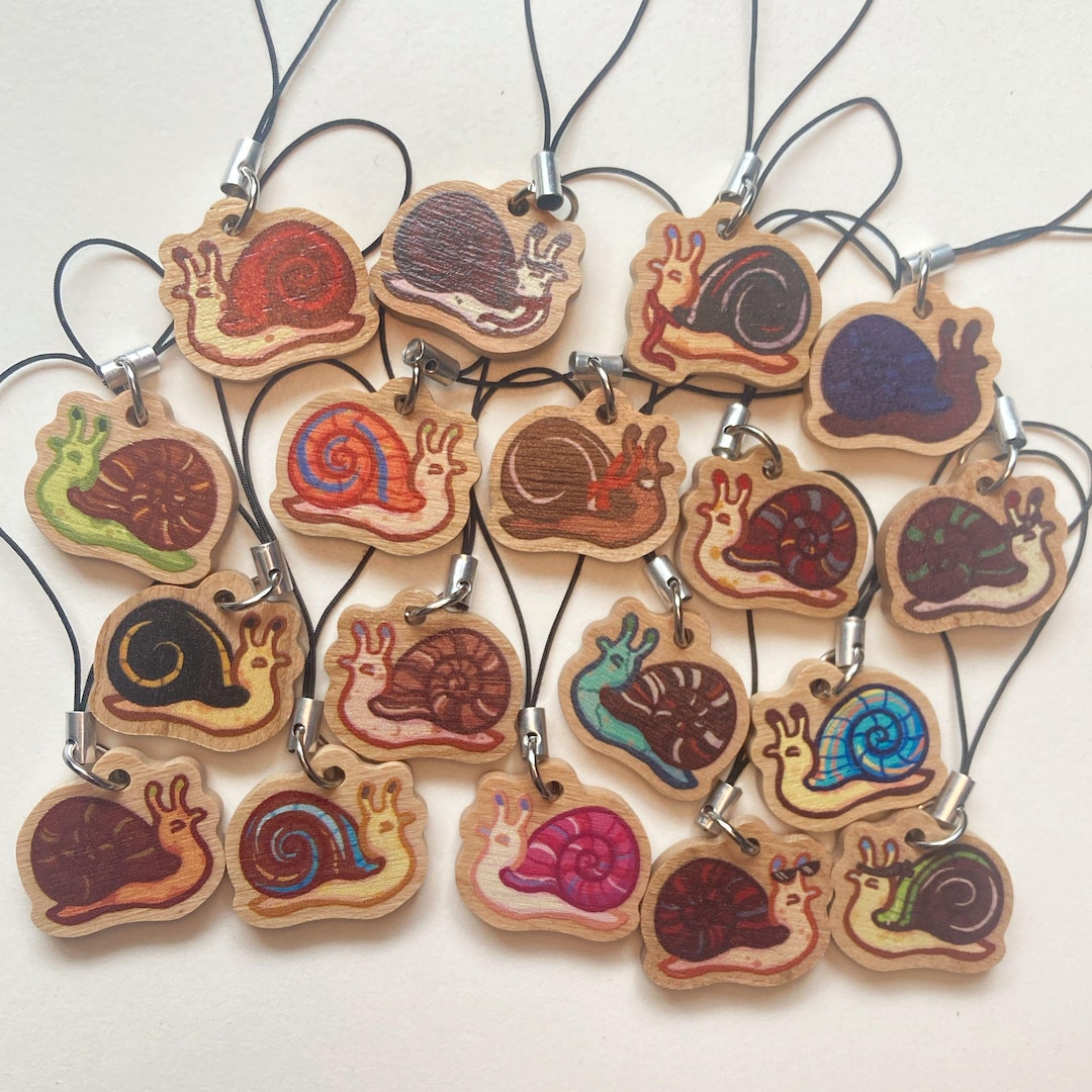 Wild Life Inspired Snail Wooden Phone Charm - Double Sided - Life ...