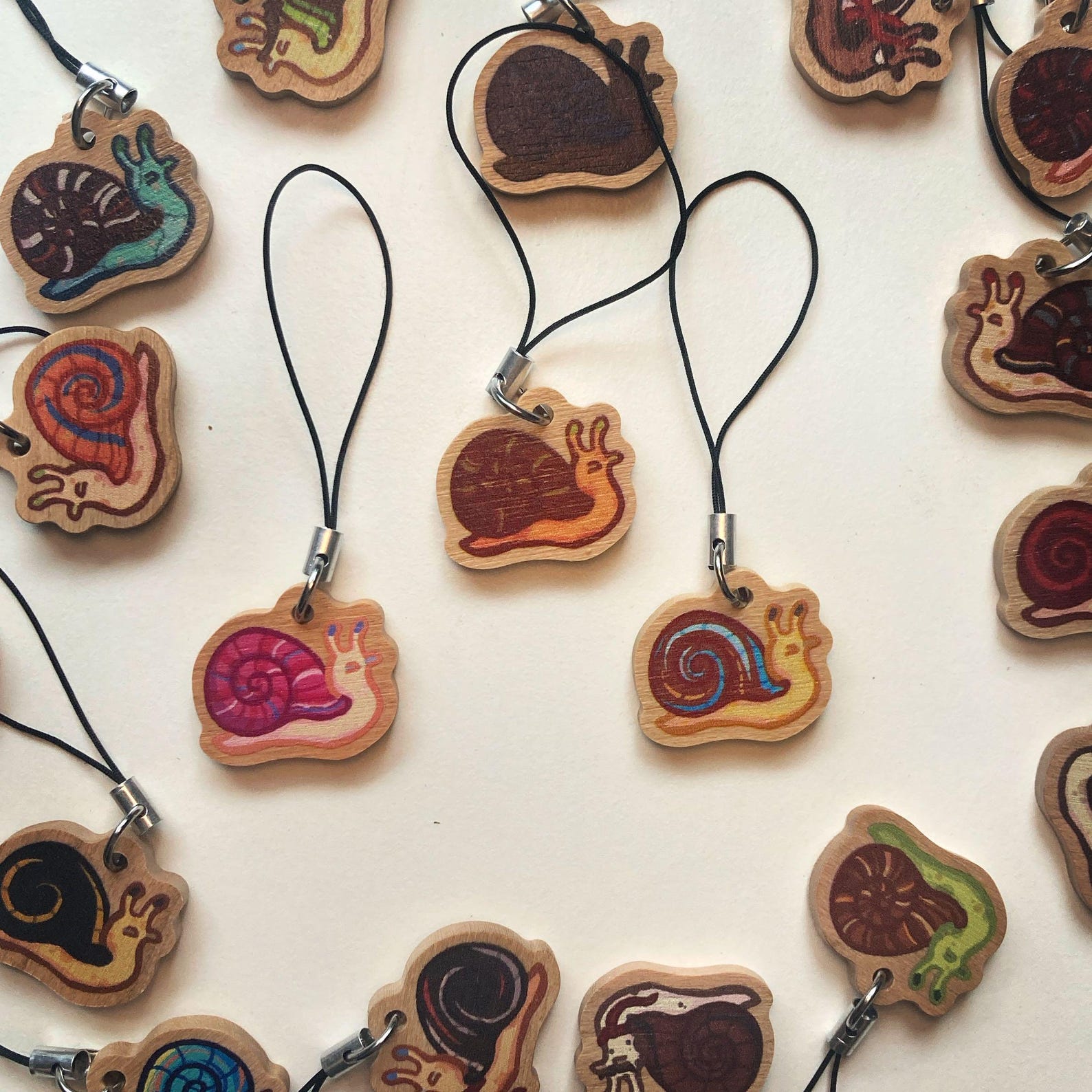Wild Life Inspired Snail Wooden Phone Charm - Double Sided - Life ...