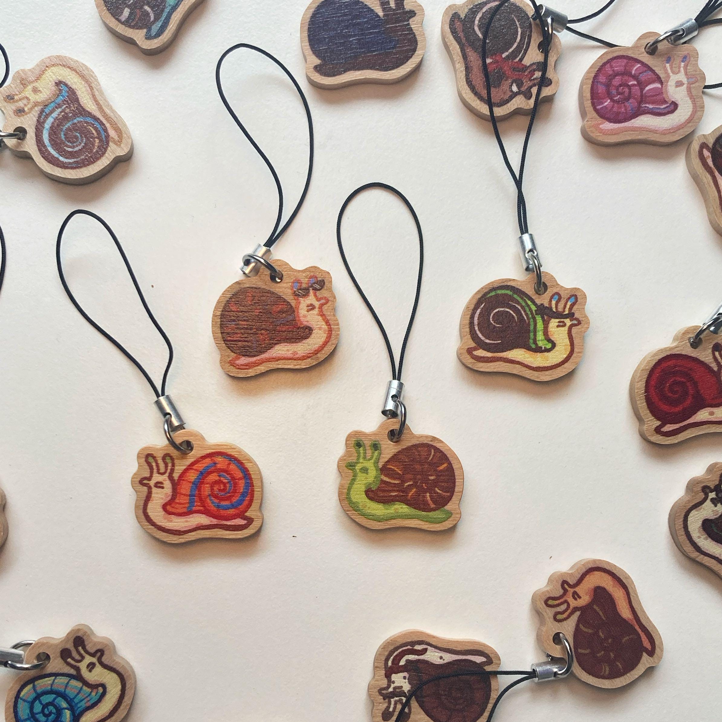 Wild Life Inspired Snail Wooden Phone Charm - Double Sided - Life ...