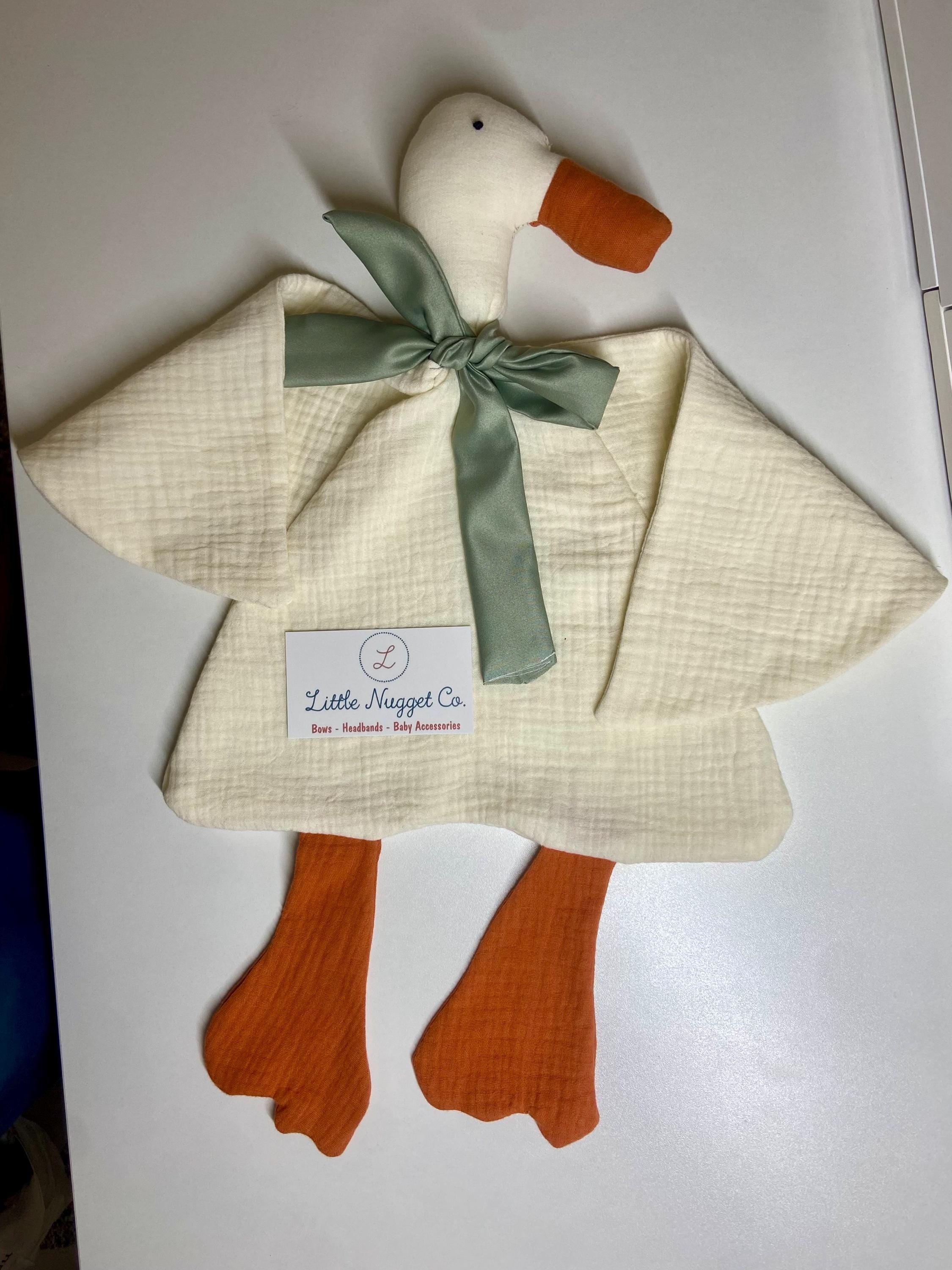 Goose Lovie Blanket: Custom Embroidered Baby Name, Handmade - Etsy