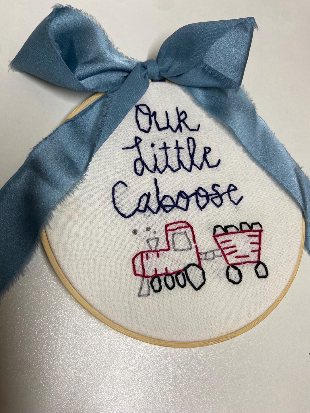 Hand Embroidered Baby Hoop: Train Caboose Nursery Decor - Etsy