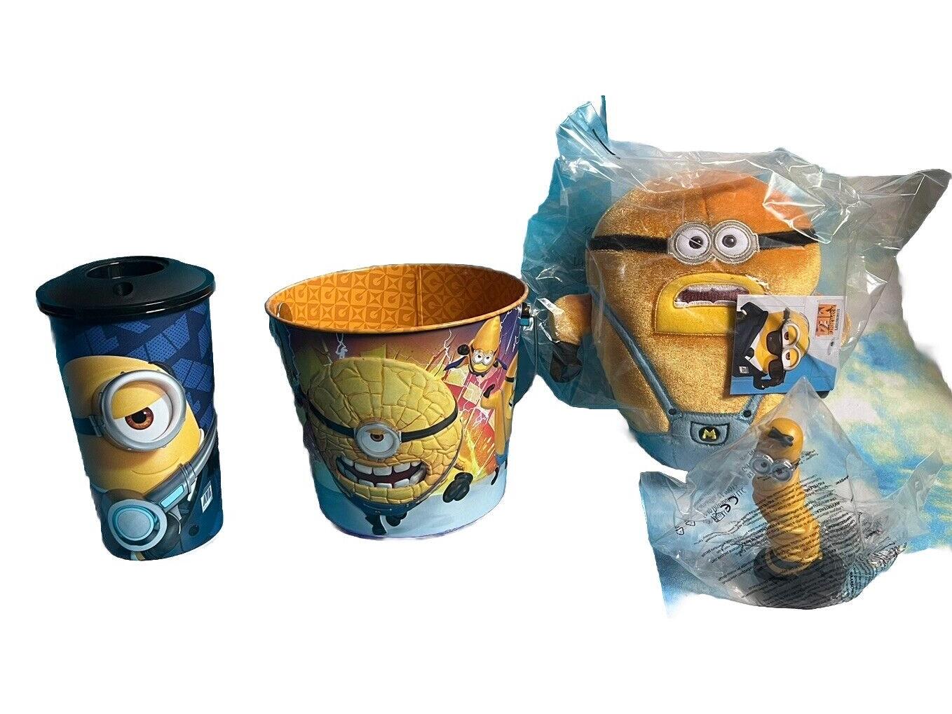 Brand New Despicable Me 4 AMC Plush Popcorn Bucket Cup Topper Full Set ...