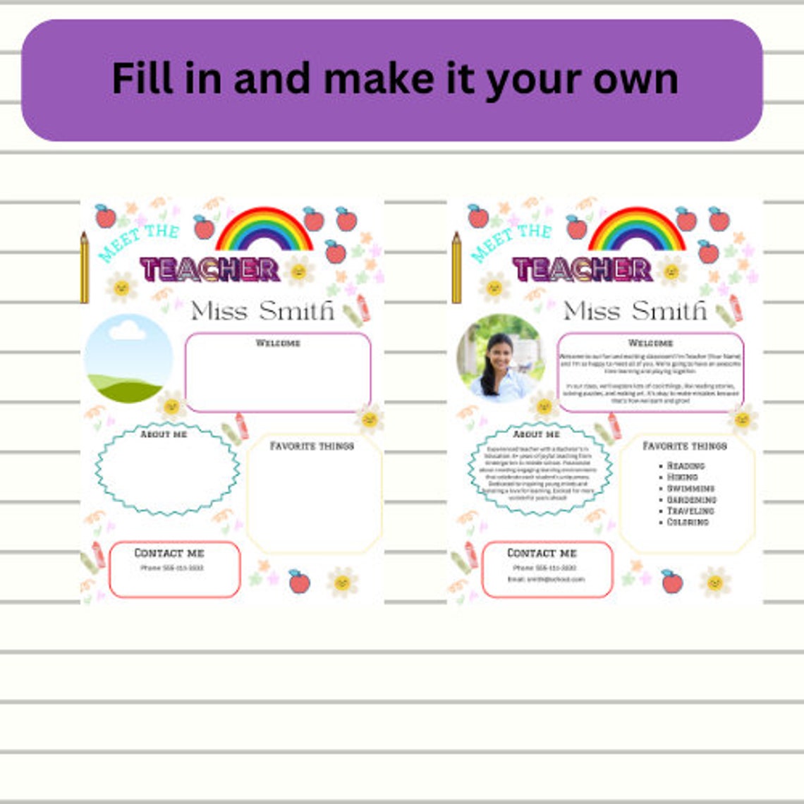 Meet the Teacher Template, Editable Teacher Printable, Boho Meet the ...