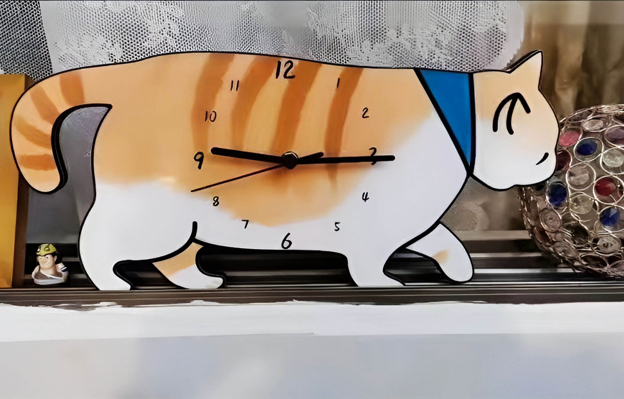 Cute Cat Clock Wooden Wall Clock Cartoon Desk Clock Unique - Etsy Australia