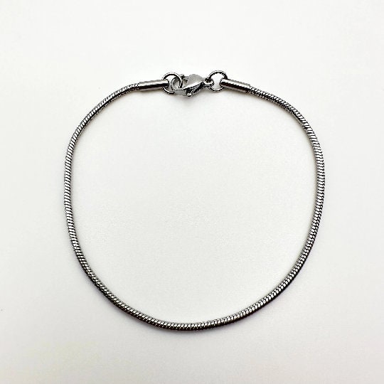 Silver Snake Link Bracelet for Men Silver Minimalistic - Etsy