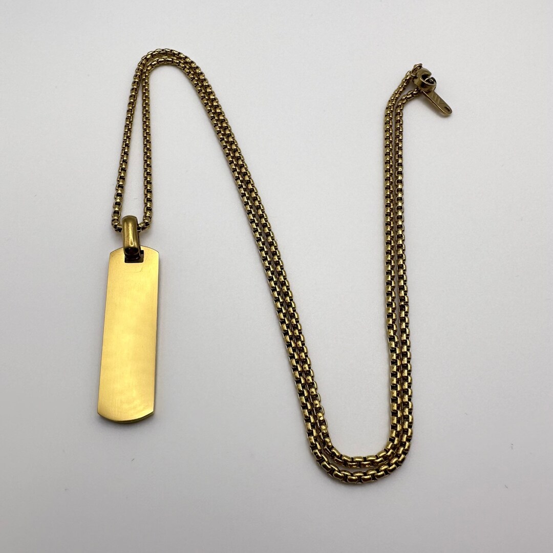 Custom Gold Necklace for Men • Personalized Bar Necklaces for Men ...