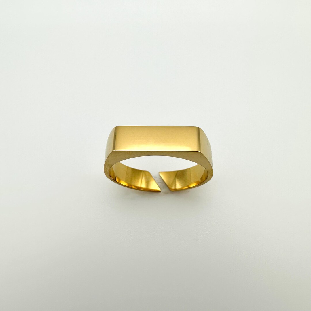 Gold Signet Ring for Men • Cool Signet Ring • Gold Mens Rings ...