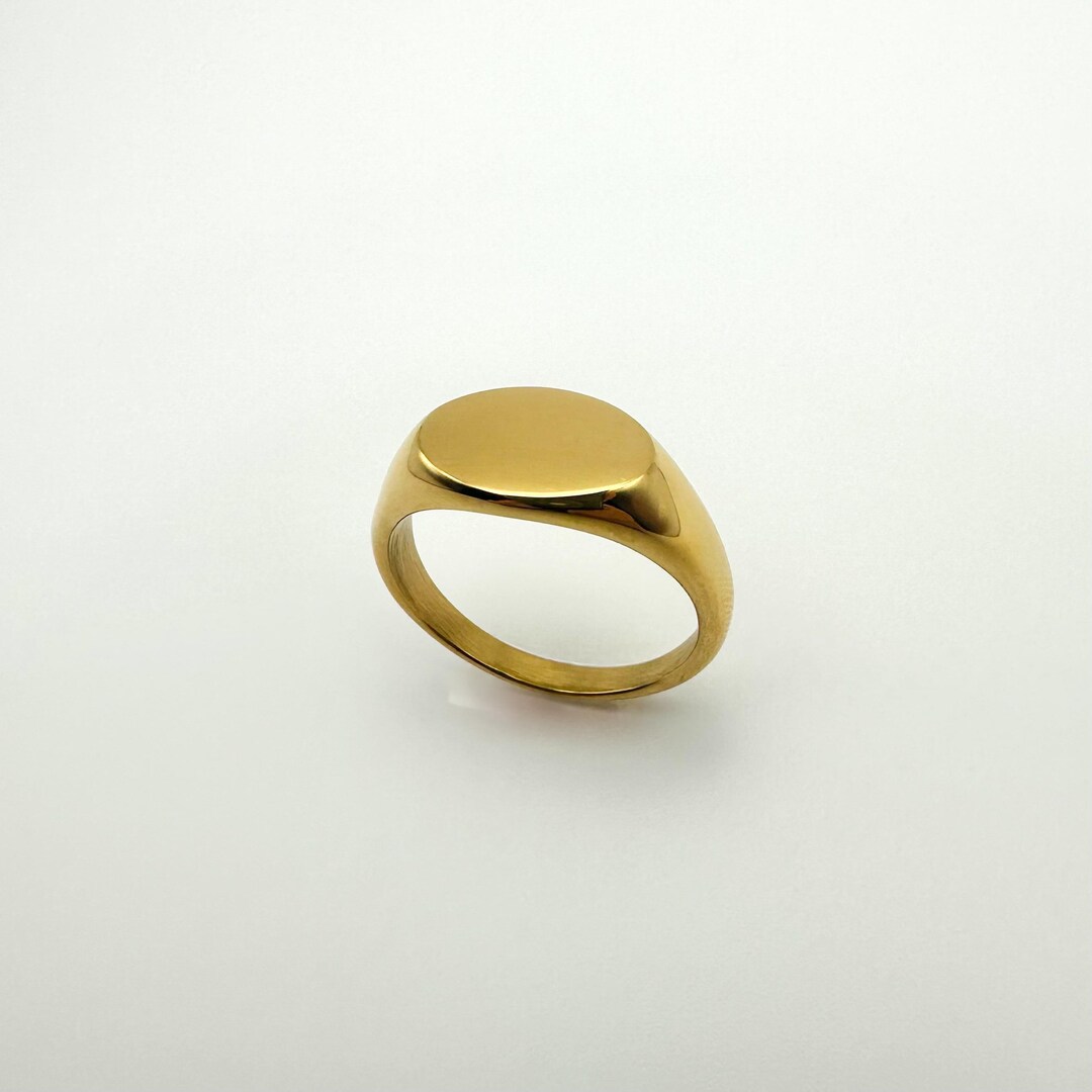 Gold Signet Ring for Men • Cool Signet Ring • Gold Mens Rings ...