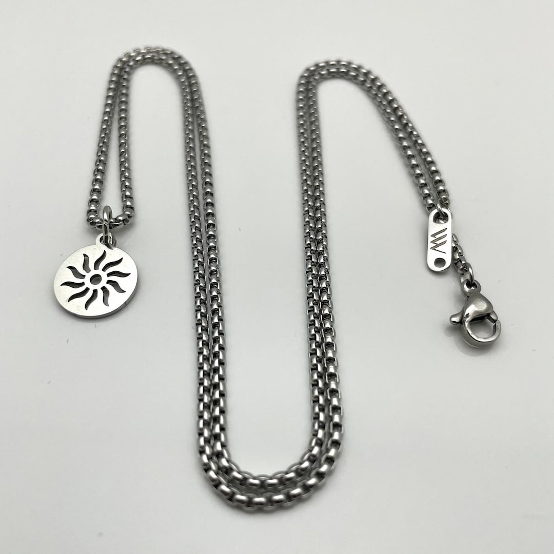 Sun Necklace for Men Sun Pendant Silver Minimalist Pendant Silver ...