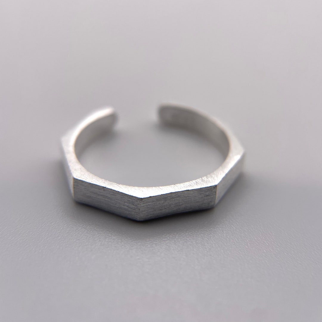 Minimalistic Silver Ring for Men Adjustable Ring for Men - Etsy